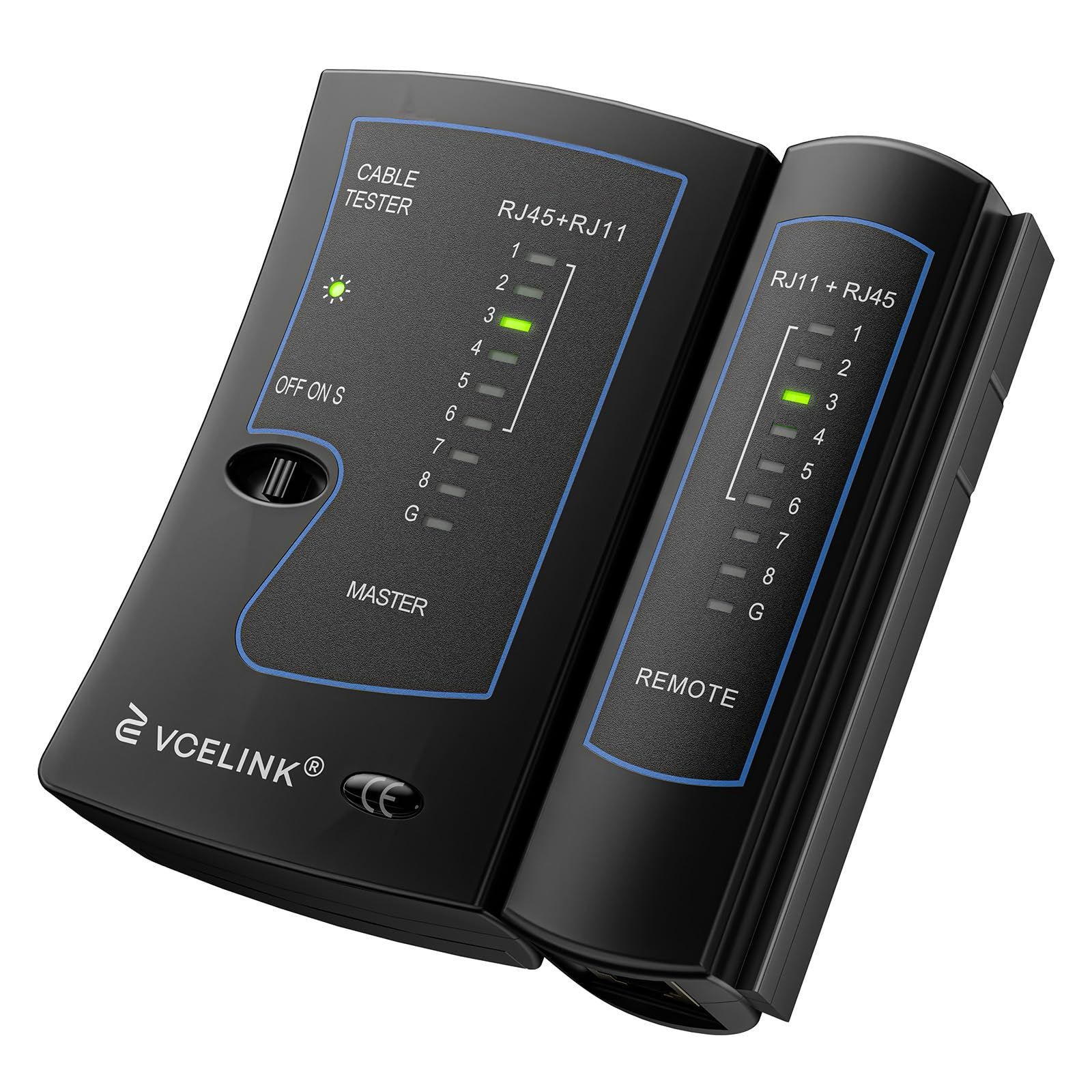 新品 VCELINK LANチェッカー RJ45 CAT6A/6/5E/5ケーブルおよびRJ11電話ケーブル用 LANテスター 黒 1点 - メルカリ