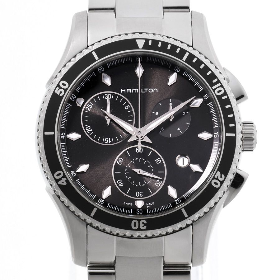 ハミルトン / HAMILTON ジャズマスター シービュー クロノ クオーツ H37512131/H375120 ブラック クオーツ 【中古 ...