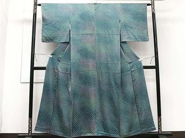 平和屋着物＃羽織 総絞り 雲重ね文 黒地 正絹 逸品 BAAU0064gt