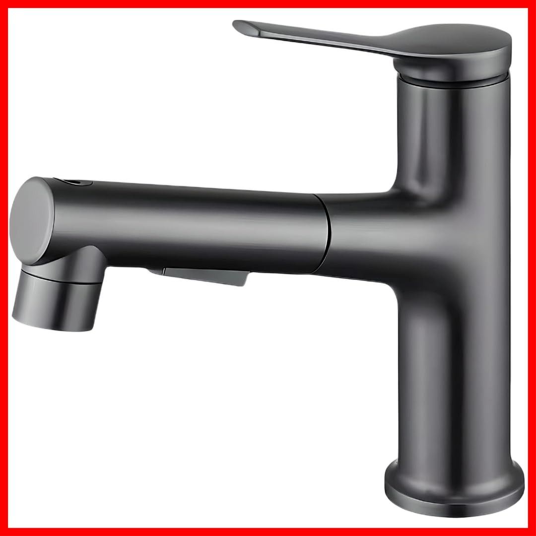 (ダークグレー) キッチン用水栓 交換用 KVK SANEI Lixil TOTO 混合栓 水栓 蛇口 3wayモード シングルレバー混合栓 引出し式 ホース 混合水栓 洗髪用 洗面 浴室用 ...