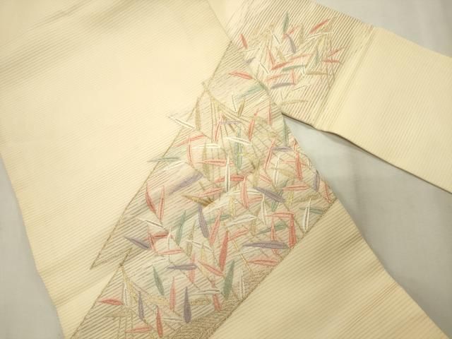 平和屋着物▽夏物 西陣 名古屋帯 帯反物 花籠文 銀糸 証紙付き