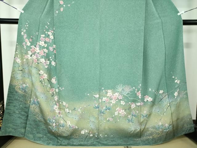 平和屋着物○訪問着 枝垂れ桜 流水花文 暈し染め 金彩 正絹 逸品