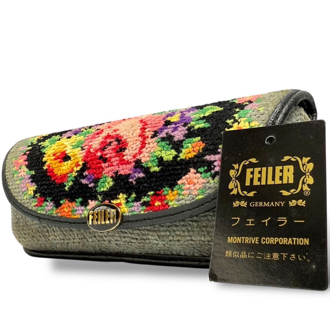 【良品】FEILER フェイラー ラビリンス 眼鏡ケース メガネケース 花柄 綿100 グレー - メルカリ