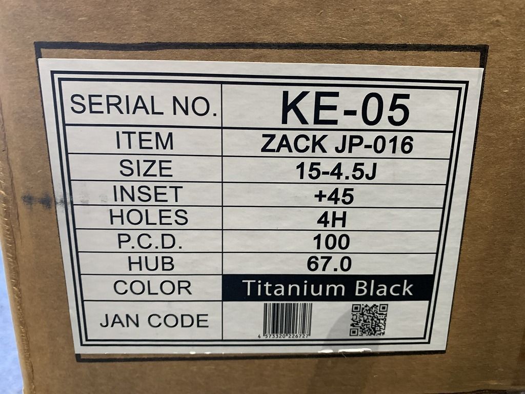 【2209091】【新品】ZACK JP-016 15インチ 4.5J +45 PCD100 4H 4本 ワゴンR タント スペーシア アルト ...