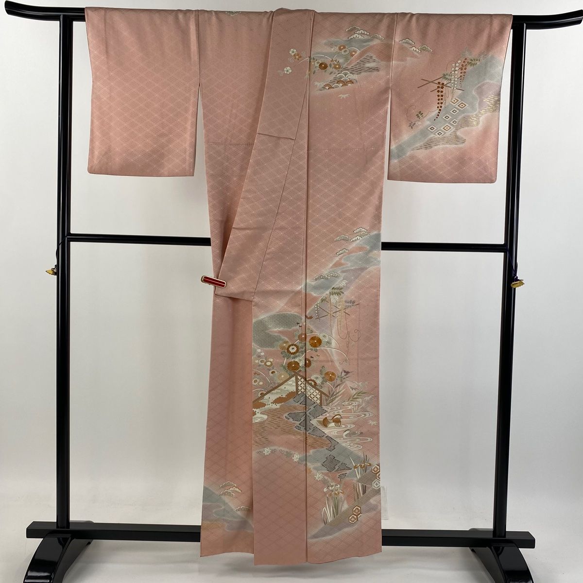 平和屋着物□極上 夏物 撫松庵 訪問着 セオアルファ 草花文 利休茶色地