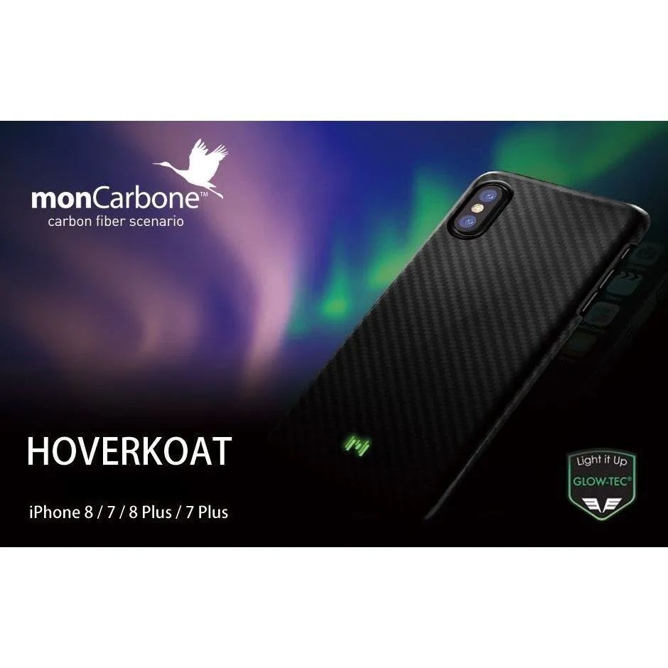 【訳アリ特別価格】 monCarbone製 超薄型／軽量のケース「 HOVERKOAT 」 デュポン社の強化繊維ケブラーを採用！ iPhone 8／7用、iPhone 8 Plus／7 ...