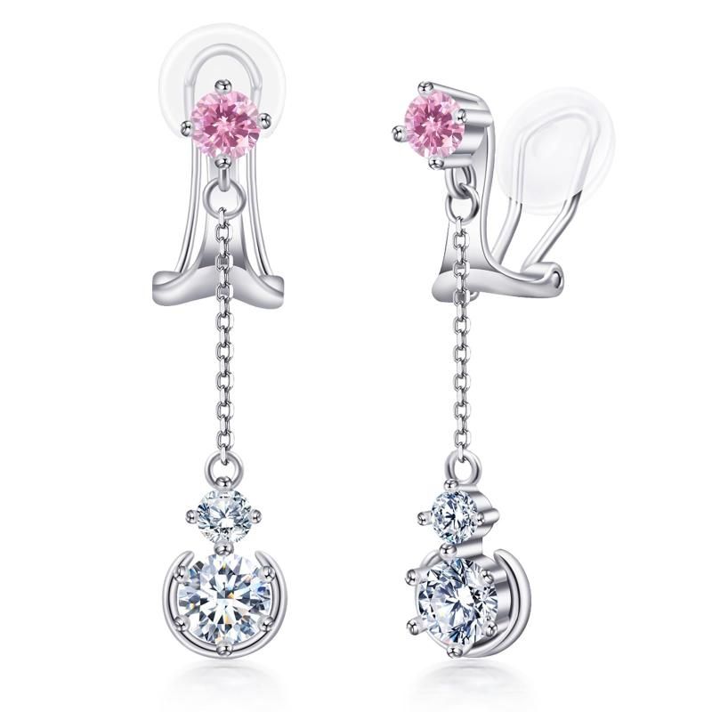 SK.Whiee イヤリング レディース 人気 揺れる 「愛の花」 金属アレルギー対応 シルバー925 ノンホールピアス ジルコニア 痛くない ...