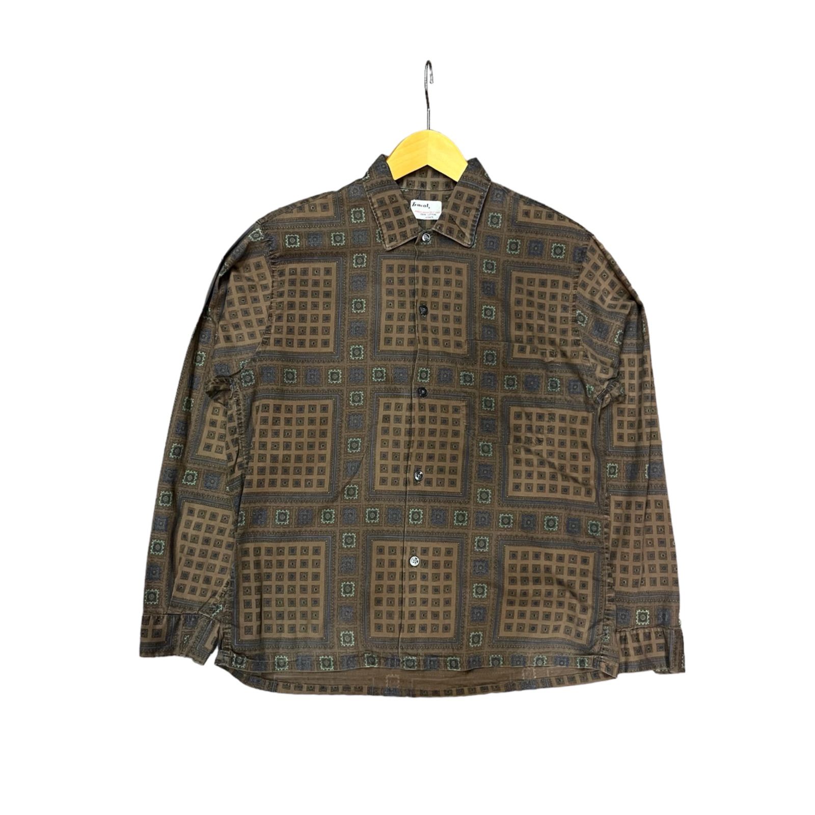60s ビンテージ Truval 総柄 コットンシャツ 15 1/2 M 60年代 60s ビンテージ Truval 総柄 コットンシャツ 15 1/2 M 60年代