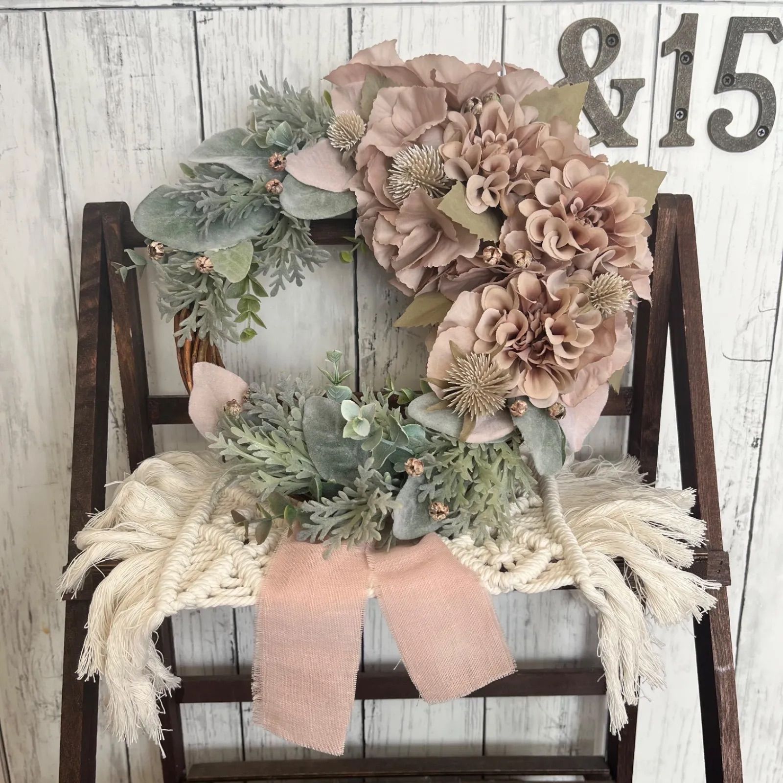 【baba.fumi様専用】📮𓈒𓂂𓏸普通郵便【再販】1番人気💐‪‪ふんわりくすみピンク🕊️ダリアのリース☆28cmナチュラルリース【№120 ...