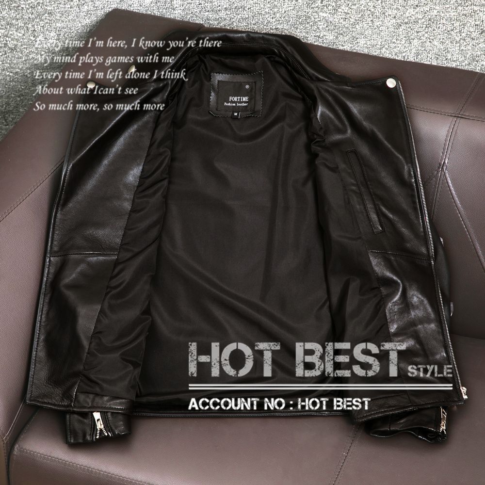 上質 メンズ レザー ジャケット シープスキン 羊革 UKスタイル ダブル