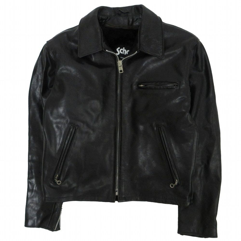 SCHOTT ショット 襟付き シングルライダース ジャケット ブルゾン #643 ブラック サイズ40 ボアライナー メンズ /SGW - メルカリ