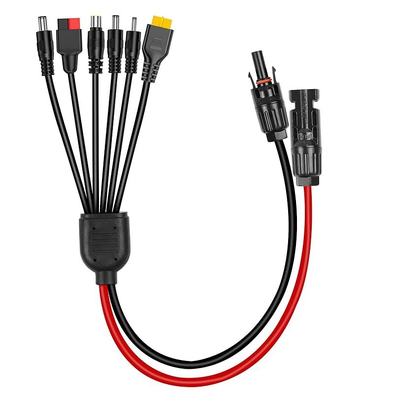 1m 6in1 MC4太陽光コネクタ 太陽光充電ケーブル ソーラーパネル ケーブル XT60 DC7909 DC6530 DC35135 ...