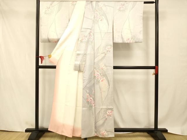 平和屋着物▽小紋 単衣 麻の葉文様 洗える着物 AAAW2080sx