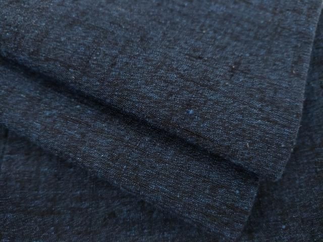 平和屋着物○男性 結城紬 アンサンブル 杢 濃藍色 正絹 逸品 AAAU4279np