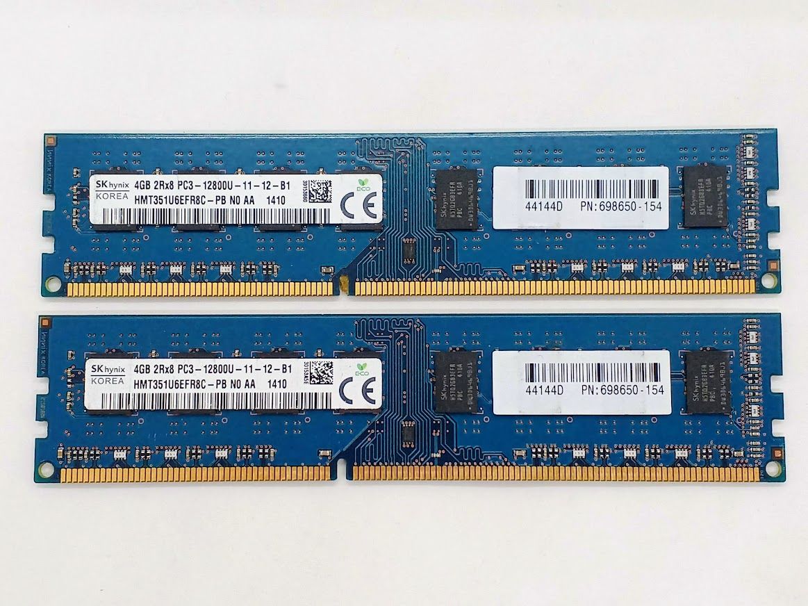 SK hynix 8GB(4GB×2枚) 2Rx8 PC3-12800U-11-12-B1 (HMT351U6EFR8C-PB) DDR3-1600 DIMM(1) - メルカリ