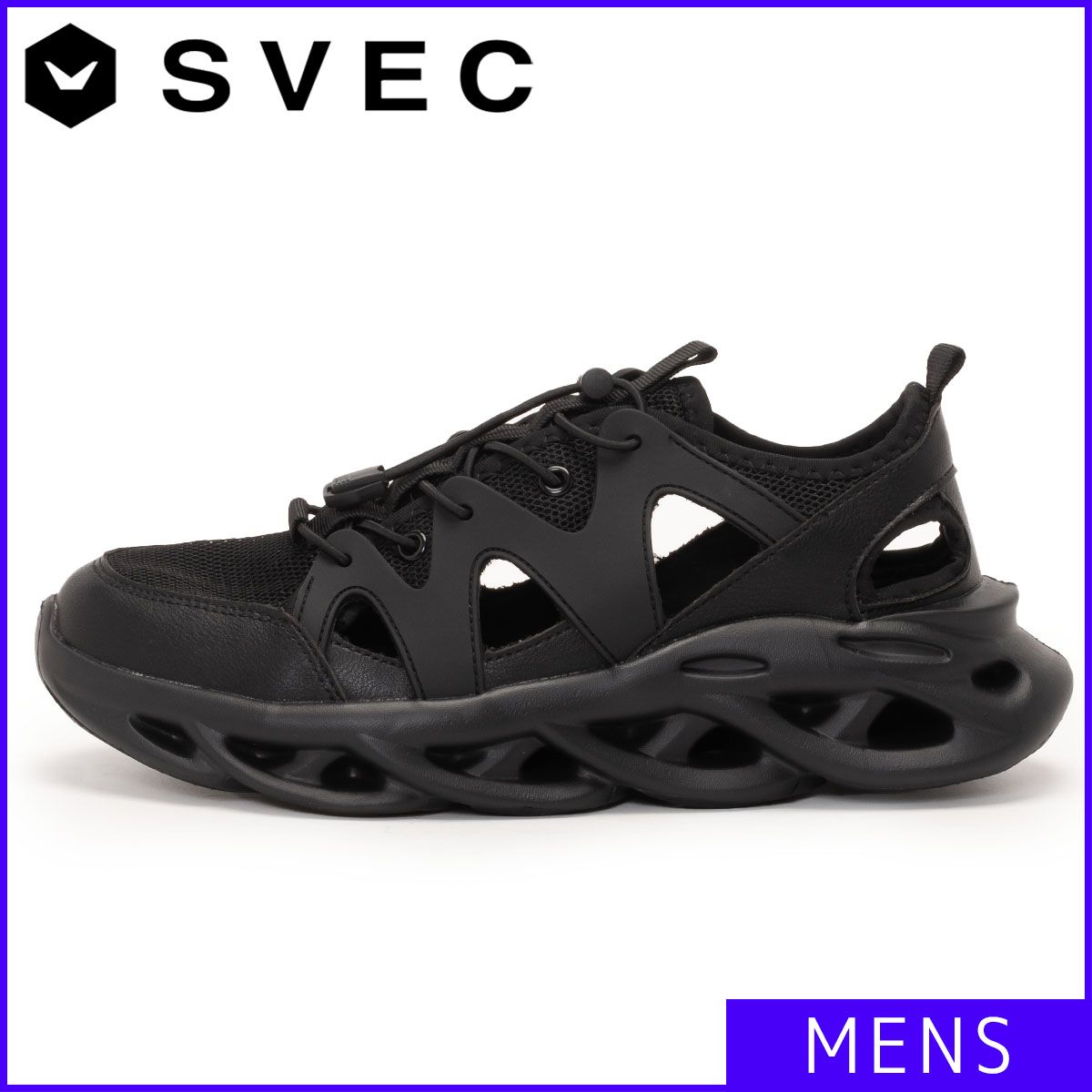 【新品・未使用】 メンズ 男性 SVEC シュベック スポーツサンダル スポサン スニーカー 厚底 グルカサンダル 軽量 メッシュ 涼しい おしゃれ かっこいい 夏 靴 シューズ 24.5 ...