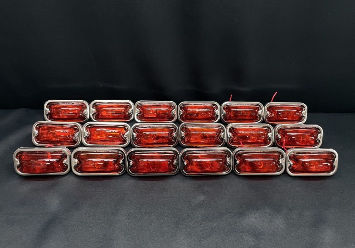 板橋用品製作所 S-80DXデベソランプ 18個 濃い橙 アンバー 橙 24V12W ガラス でべそ角マーカー 前開き レトロ デコトラ かまぼこ 車高灯 トラックショップASC ID-DA ...