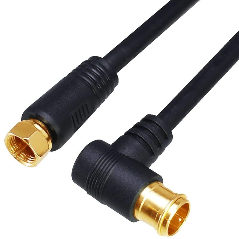 TARO'S アンテナケーブル 0.5M 4K8K放送(3224MHz)対応 S-4C-FB 4C同軸 地デジ・BS・CS・CATV放送対応 金メッキプラグ L型プラグ（差込式）⇔F型接栓 ...