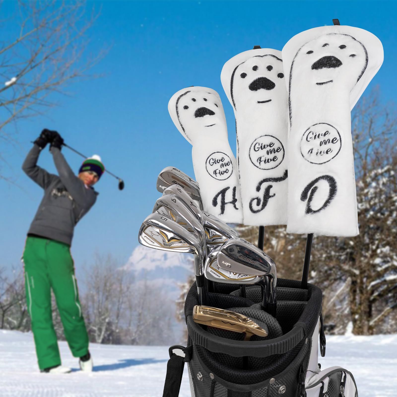 3点セット（1FH） CRAFTSMAN(クラフトマン) ゴルフヘッドカバー ３点セット（1FUT） ゴルフウッドカバーセット 立体感 ゴルフドライバーカバー フェアウェイウッド ユーティリティ 可愛い フワフワ 猫パンチ CRAFTSMAN(クラフトマン) ゴルフヘッドカバー 3点セット（1FUT）/単品