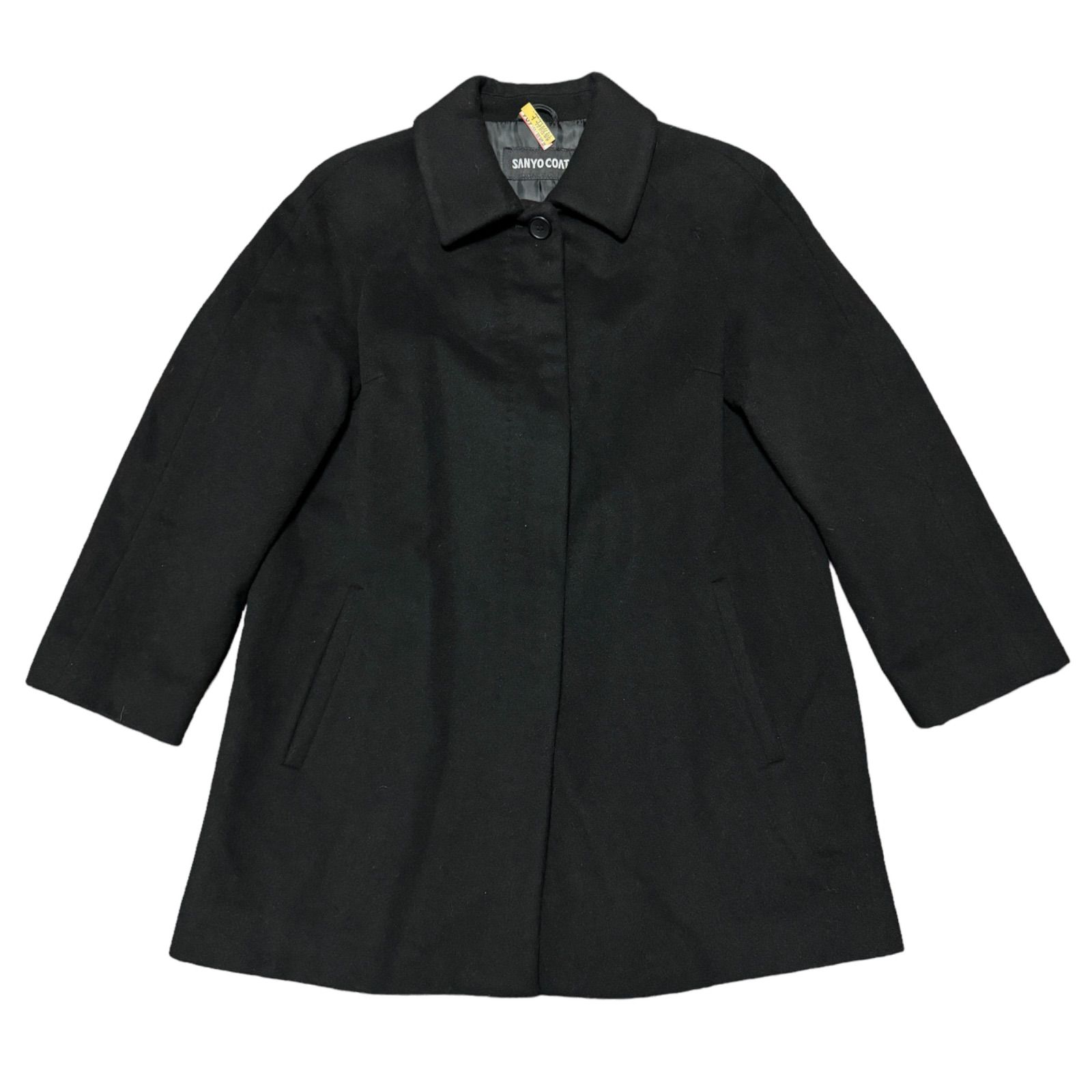 Z161 【美品】 SANYO COAT サンヨーコート ウールカシミヤコート ブラック レディース サイズ9 Mサイズ相当 - メルカリ