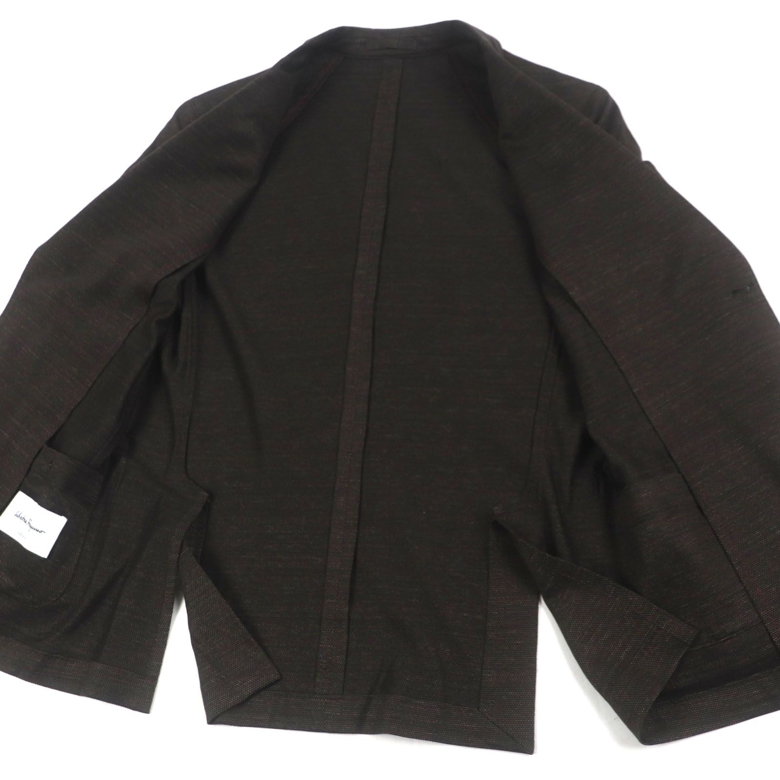 極美品▽Salvatore Ferragamo サルヴァトーレフェラガモ リネン53