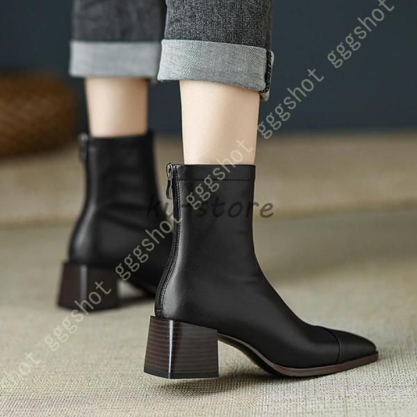 ショートブーツ ブーツ レディース バックジップ 本革 エンジニア