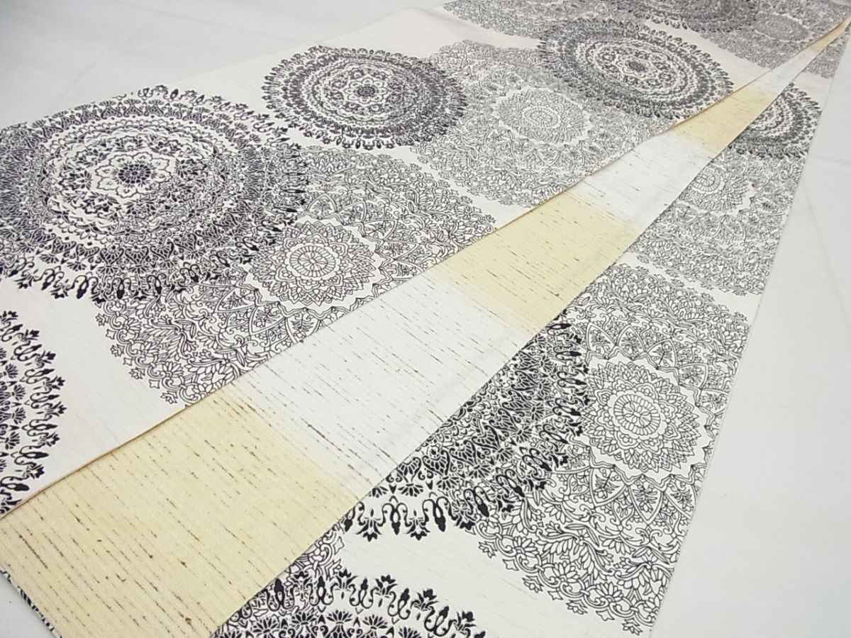 平和屋本店□極上 両面 全通柄袋帯 牛首アタカスシルク 証紙付き 逸品