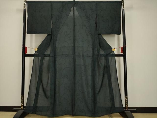 平和屋着物＊夏物 本場大島紬 夏大島 紗 唐草文 正絹 逸品 AABA5520sx