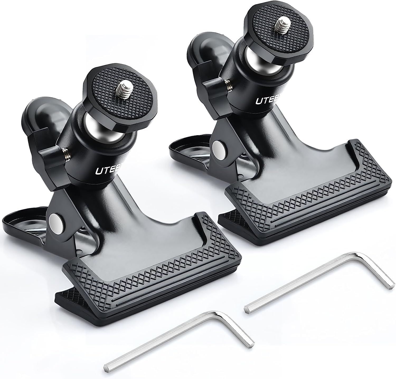 【特価セール】UTEBIT クリップ 雲台 強力 VIVE/アクションカメラ/一眼レフ/ストロボ/DSLR適応 1/4ネジ 360度 どこでも ...