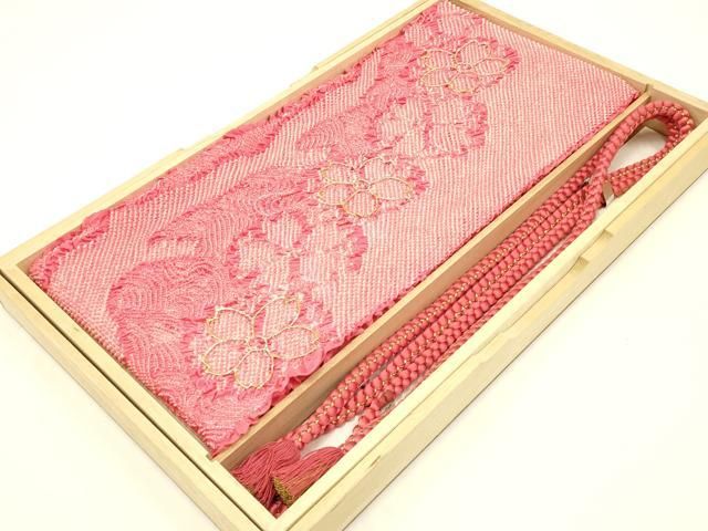 平和屋着物○和装小物 帯締め・帯揚げセット 振袖用 総絞り 舞蝶文