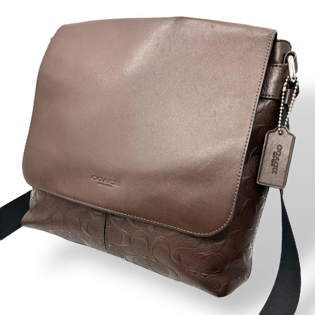 良品 1815 COACH メッセンジャーバッグ チャールズスモール 茶 - メルカリ