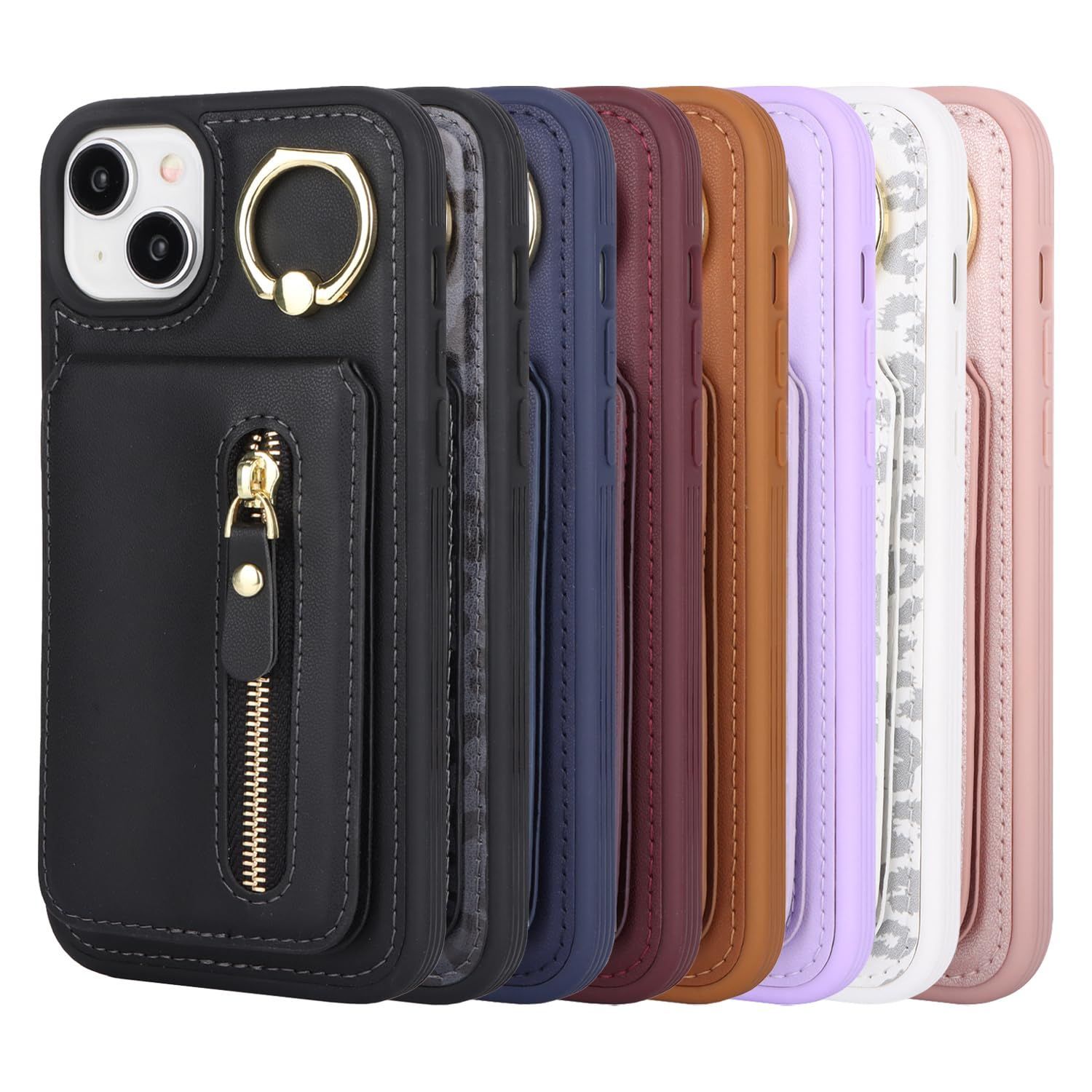 【Hamany】 iphone15 ケース Magsafe対応 リング アイフォン15 ケース 背面 カード収納 取り外し可能な収納袋 分離 ...