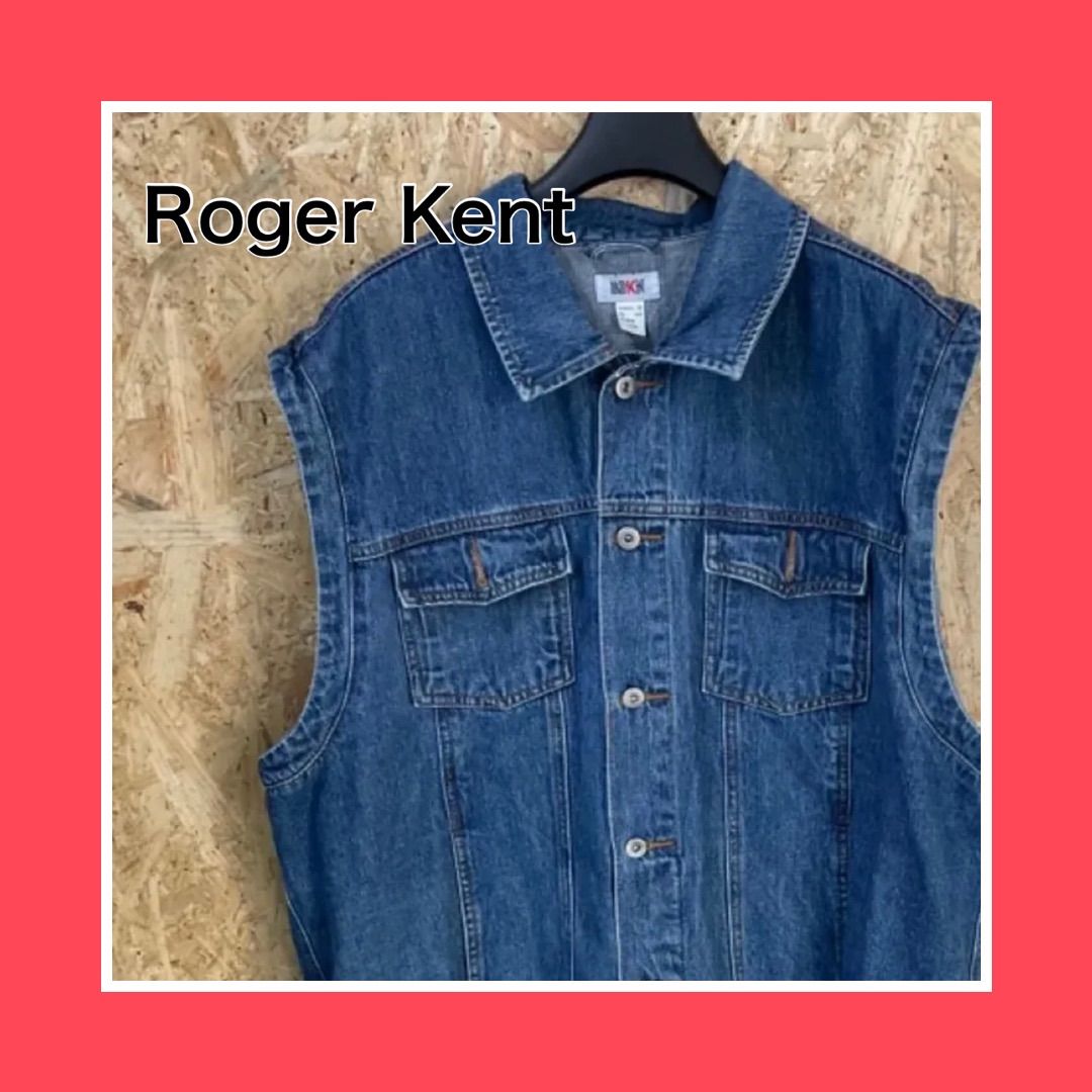 Roger Kent ローゲージニット デニムベスト ジャケット ヴィンテージ - メルカリ