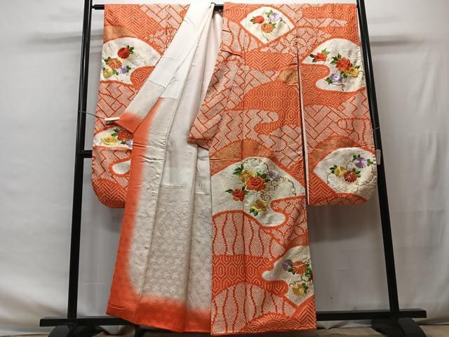 平和屋着物□豪華振袖 駒刺繍 絞り 重ね山草花文 金銀彩 正絹