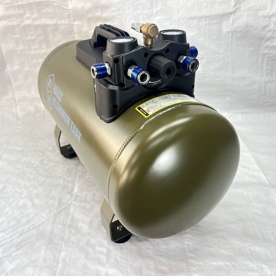【サブタンクセット】エアー コンプレッサー 100V 0.8L HG-DC992 ＋ アルミ製サブタンク 36L 1.2MPa HG ...