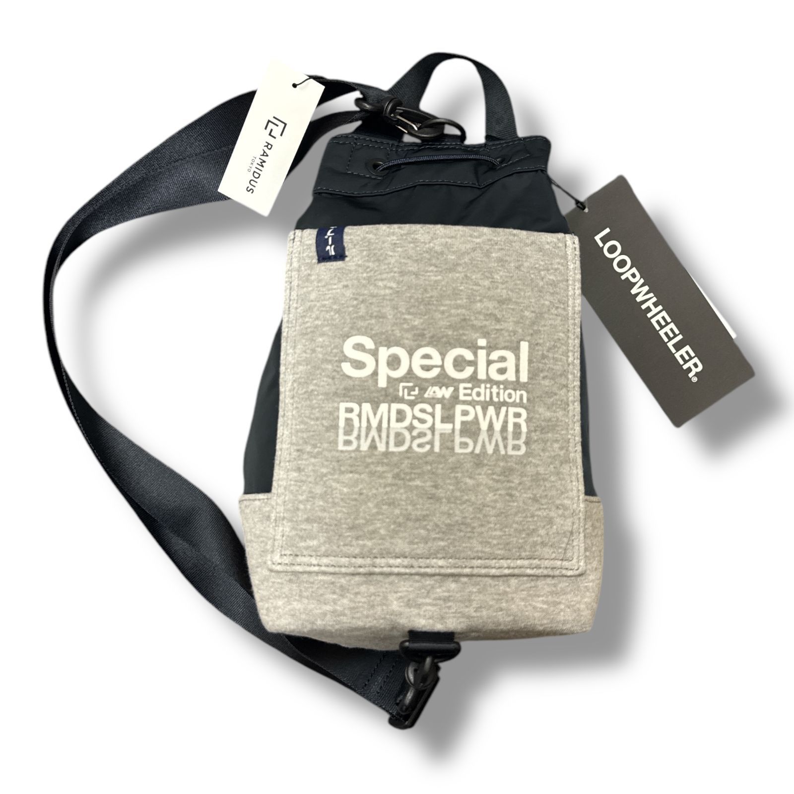 参考状態24200円 未使用品 RAMIDUS × LOOPWHEELER Ramidus Bonsac ラミダスボンサック 巾着バッグ ショルダーポーチ ラミダス ループウィラー コラボ ...