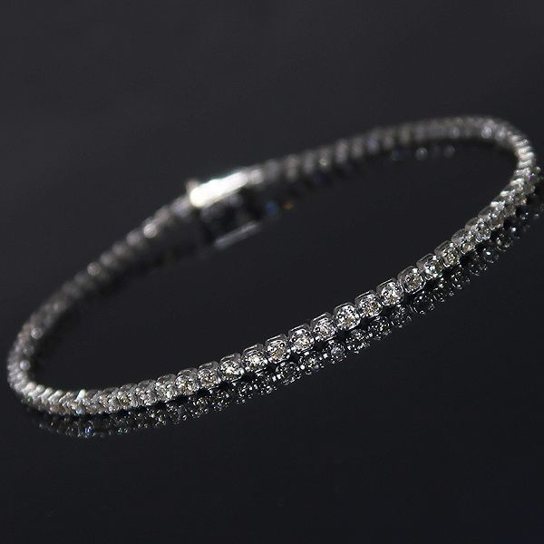 美品 K18WG ダイヤモンド テニス ブレスレット ダイヤ 1ct ブレス K18 WG ホワイトゴールド テニスブレスレット ダイヤモンドブレスレット ダイヤブレスレット ダイヤモンド ...