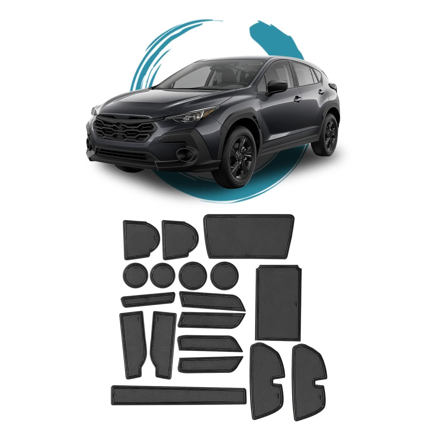 ruiya 2023 新型 スバル クロストレック GU系 専用 ラバーマット ドアポケット マット インテリアラバーマット 滑り止めシート ...