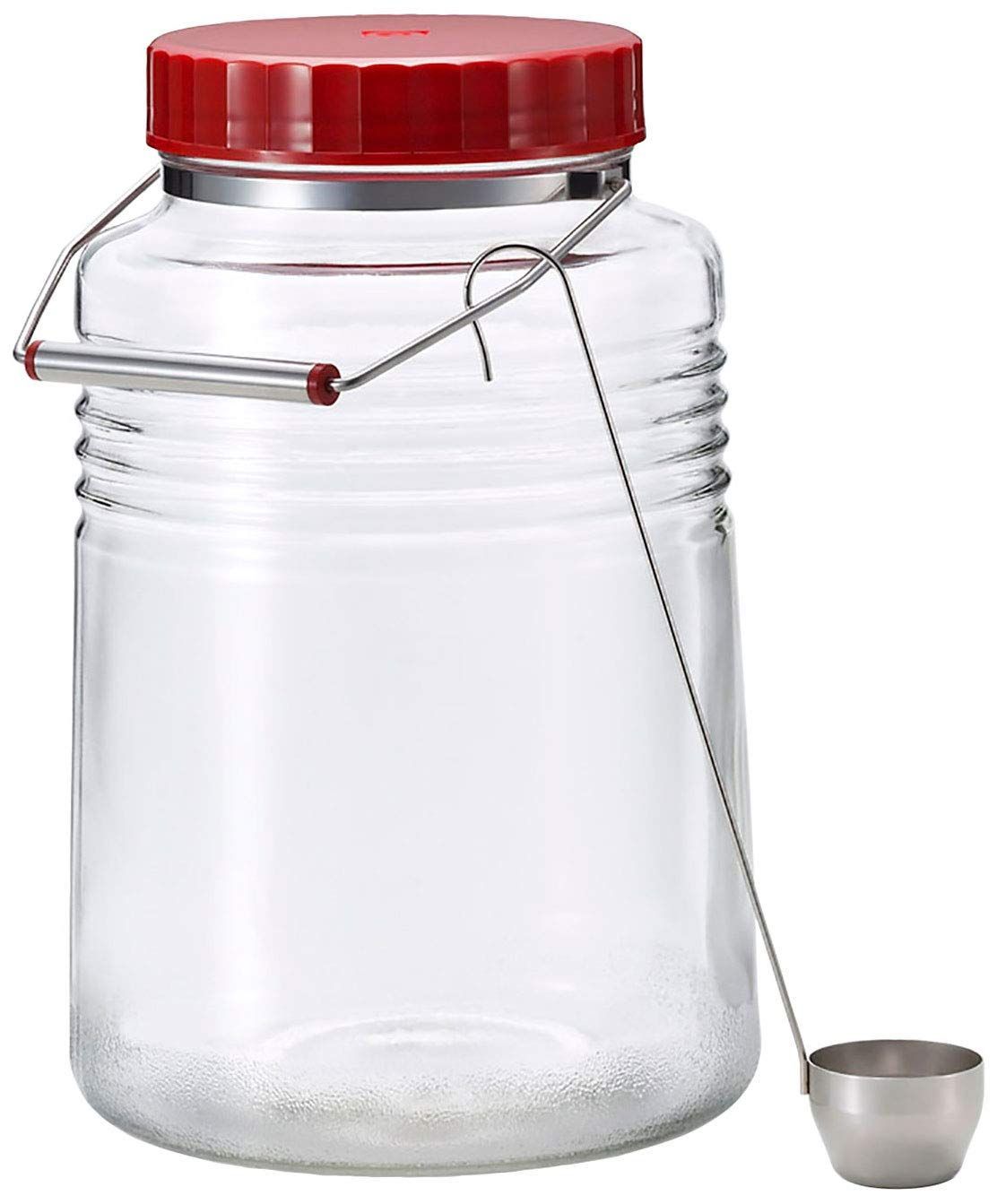 在庫処分アデリアADERIA 復刻 梅びん 4L日本製 個箱入 保存容器 梅酒瓶 梅瓶 昭和 レトロ 保存瓶 レトロ レードル付 米びつ 果実 ...