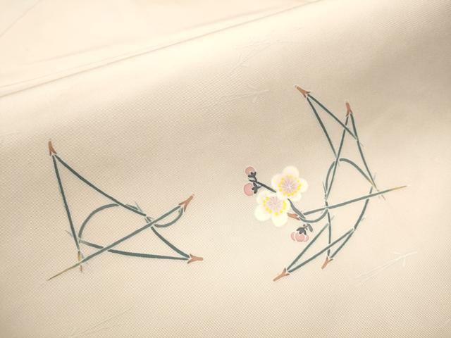 平和屋着物○塩瀬 本加賀友禅作家 談義所栄二 九寸名古屋帯 梅 こぼれ