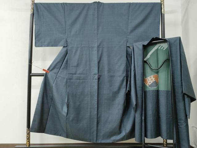 平和屋着物□極上 男性 紬 アンサンブル 幾何学文様 そごう扱い 逸品