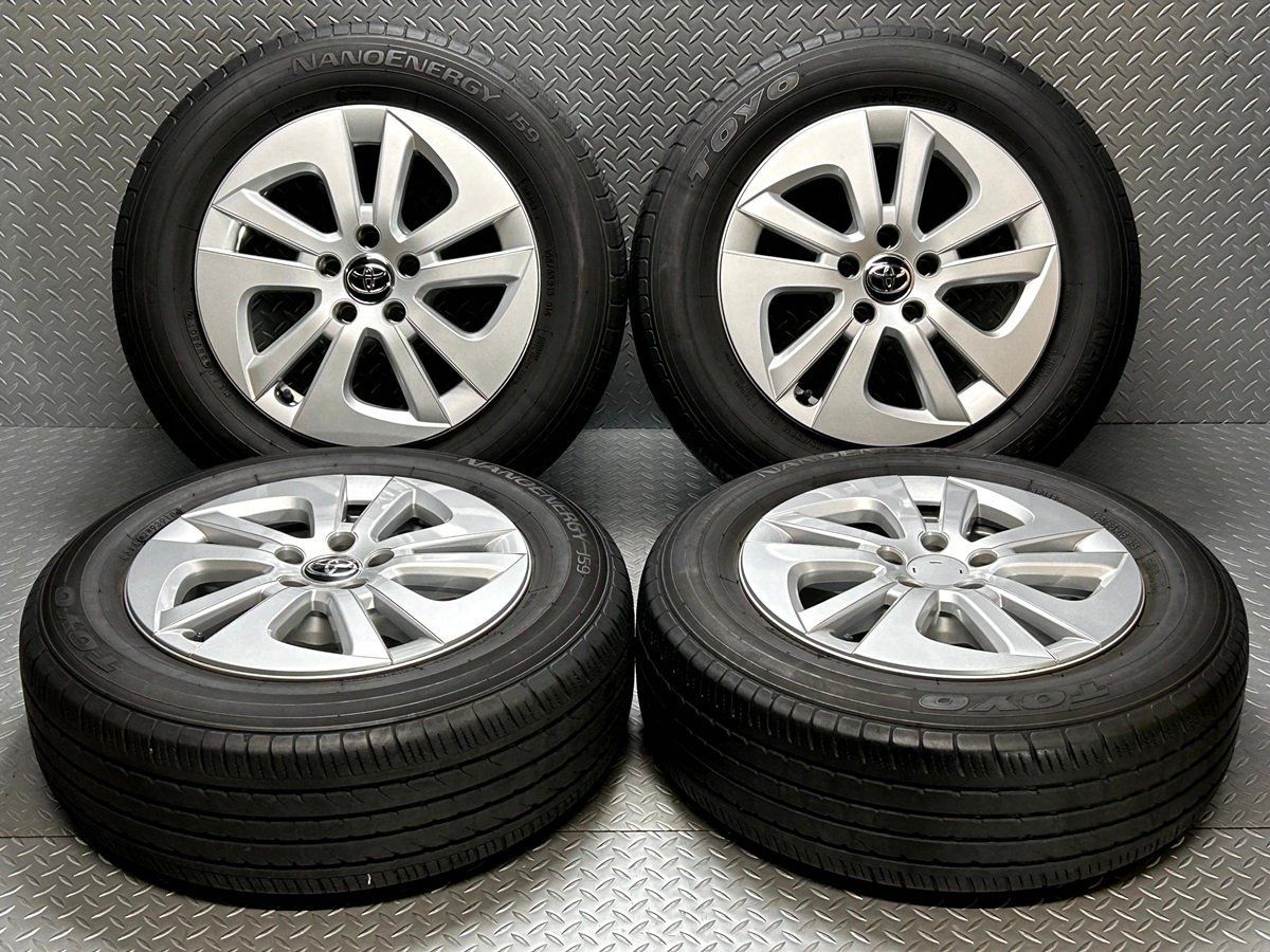 送料無料【中古】50系 プリウス 純正 15×6.5J+40 5穴100 トーヨー ナノエネルギーJ59 195/65R15 ZVW51/50/55 アリオン カローラ(23110111 ...
