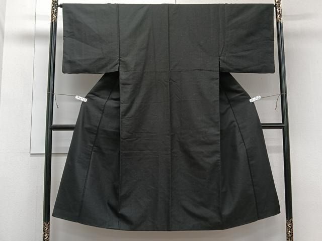 平和屋着物□極上 紬 間道 黒地 逸品 CZAA3220s5