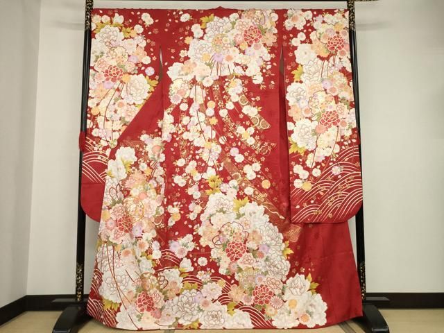 平和屋着物○豪華振袖 駒刺繍 花鞠文 金彩 金通し地 正絹 逸品
