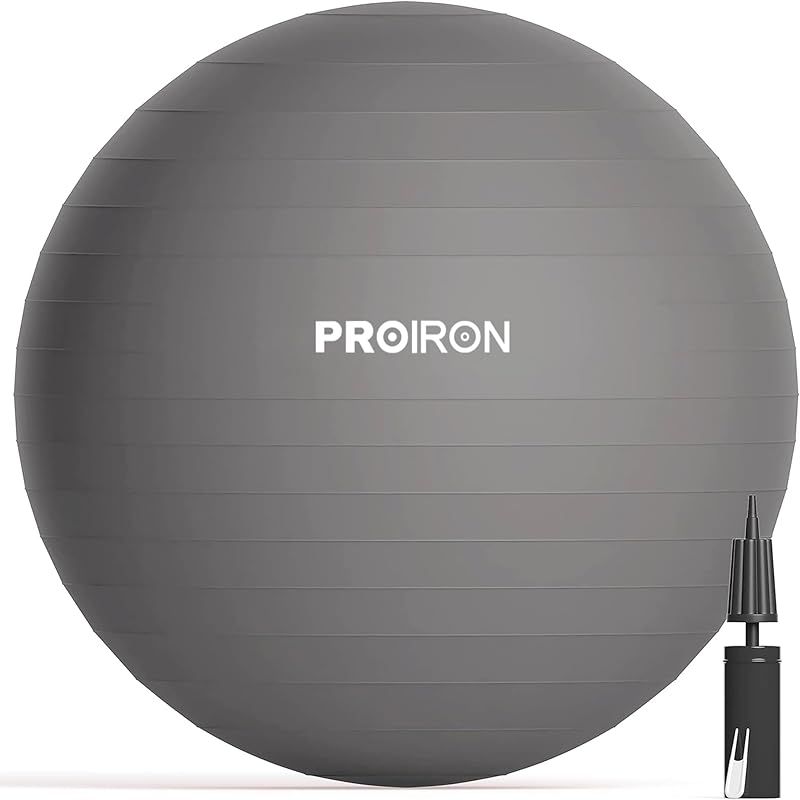 PROIRON バランスボール ばらんすぼーる 65cm 厚い ジムボール フィットネスボール アンチバースト 耐荷重300kg ハンドポンプ付 (グレー, 65cm/M) - メルカリ
