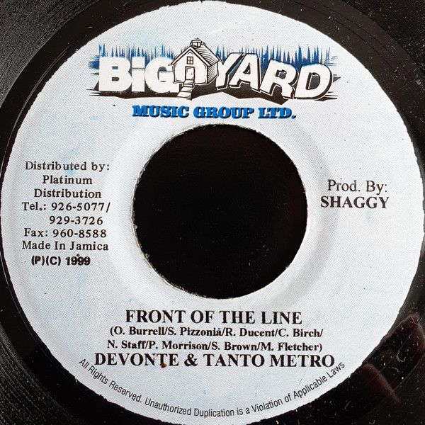 ジャマイカ7” Tanto Metro & Devonte Front Of The Line NONE Big Yard Music ...