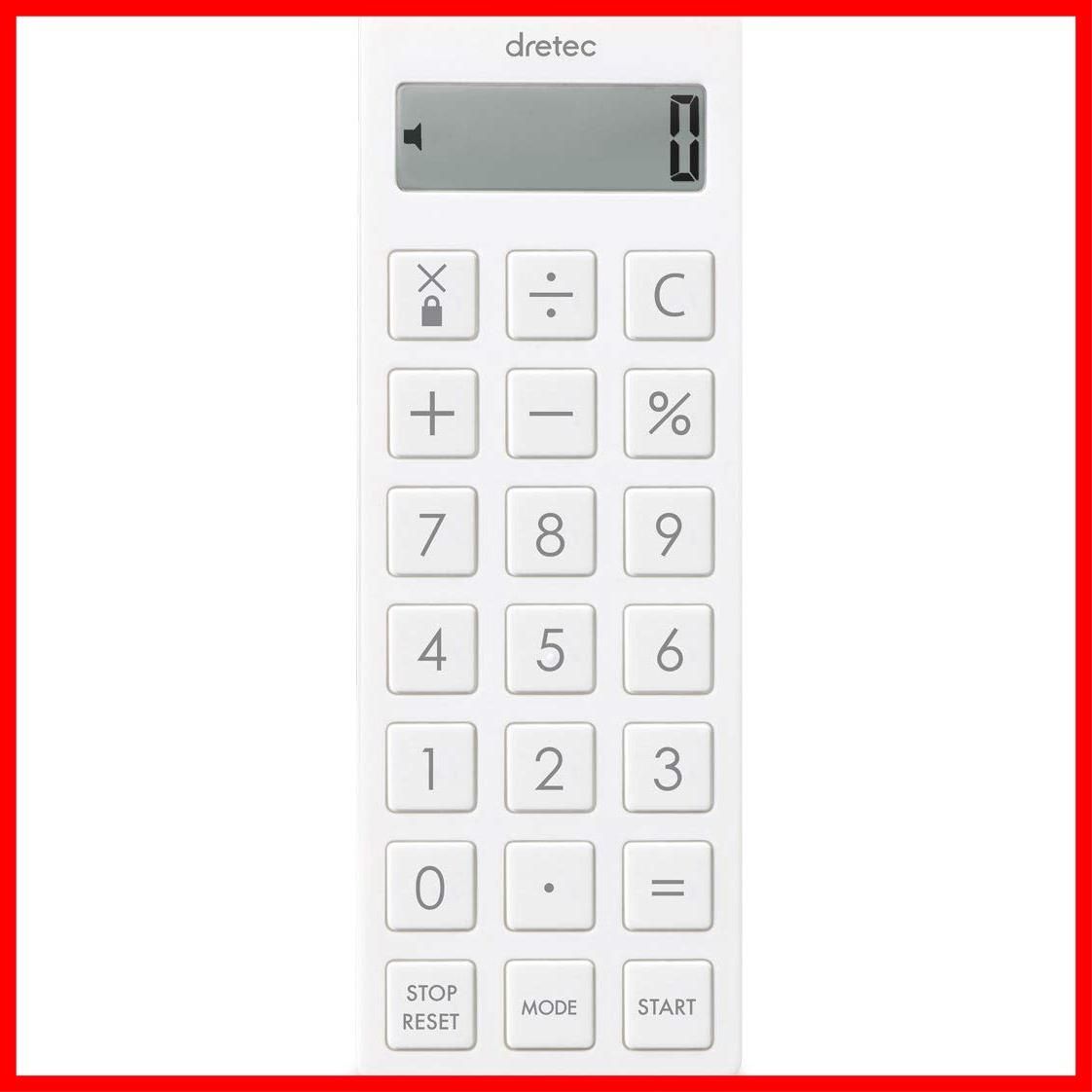 dretec(ドリテック) 時計付電卓タイマー 計算機 マグネット 最大セット時間99時間99分100秒 CL-130WTDI ホワイト - メルカリ