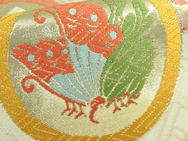 平和屋着物□極上 西陣 川島織物 六通柄 本袋帯 唐織 洋花