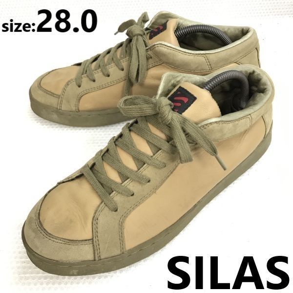 サイラス/SILAS★レザースニーカー【size:28.0/43/カーキ系】sneakers/Shoes/trainers sC-108 # ...