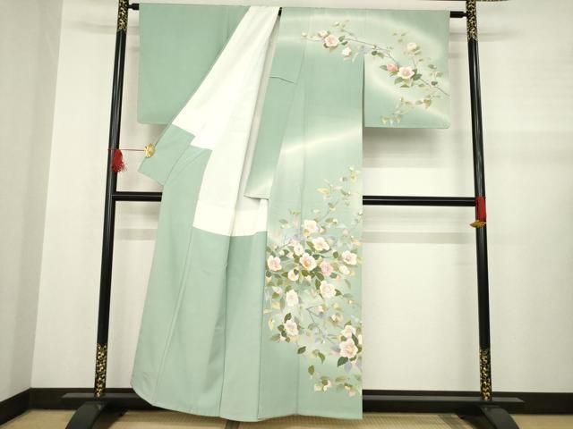 平和屋本店□極上 訪問着 友禅 市松 風景松楓文 暈し染め